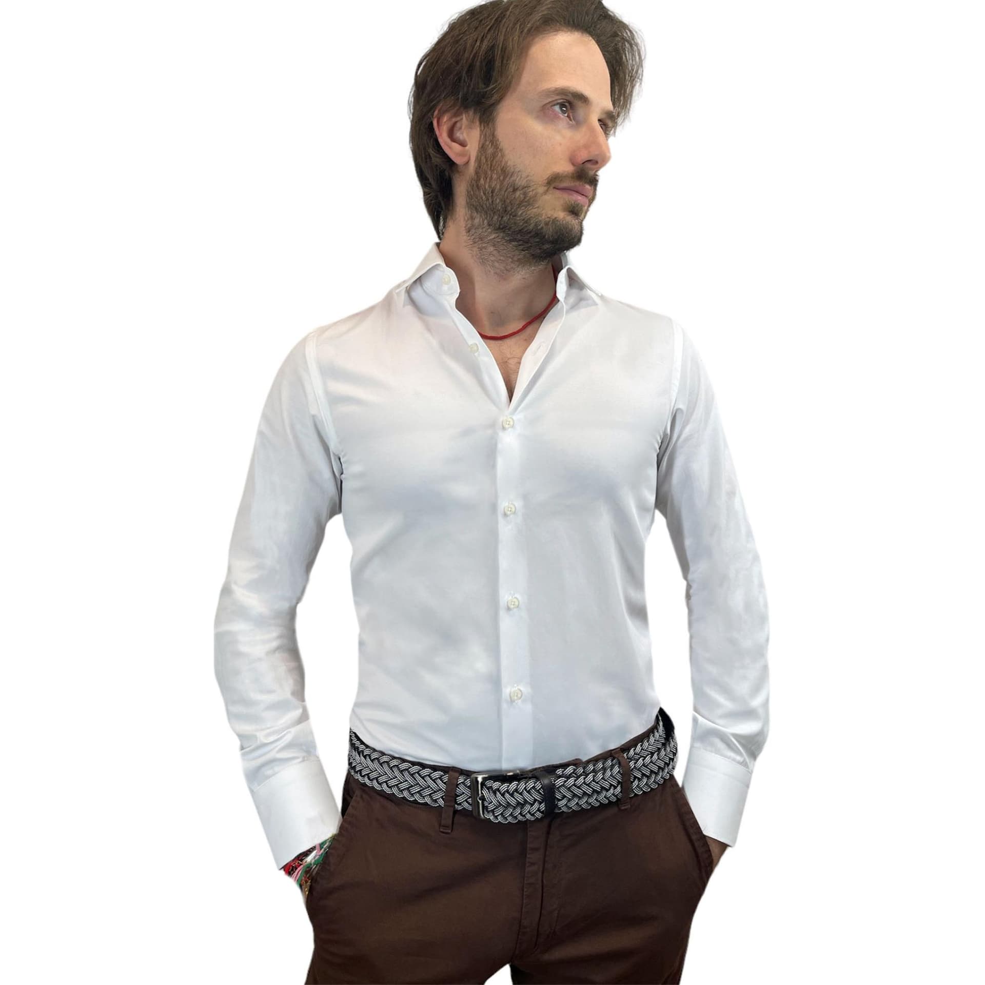 Camicia uomo cotone bianca colletto italiana | Camicia e Oltre