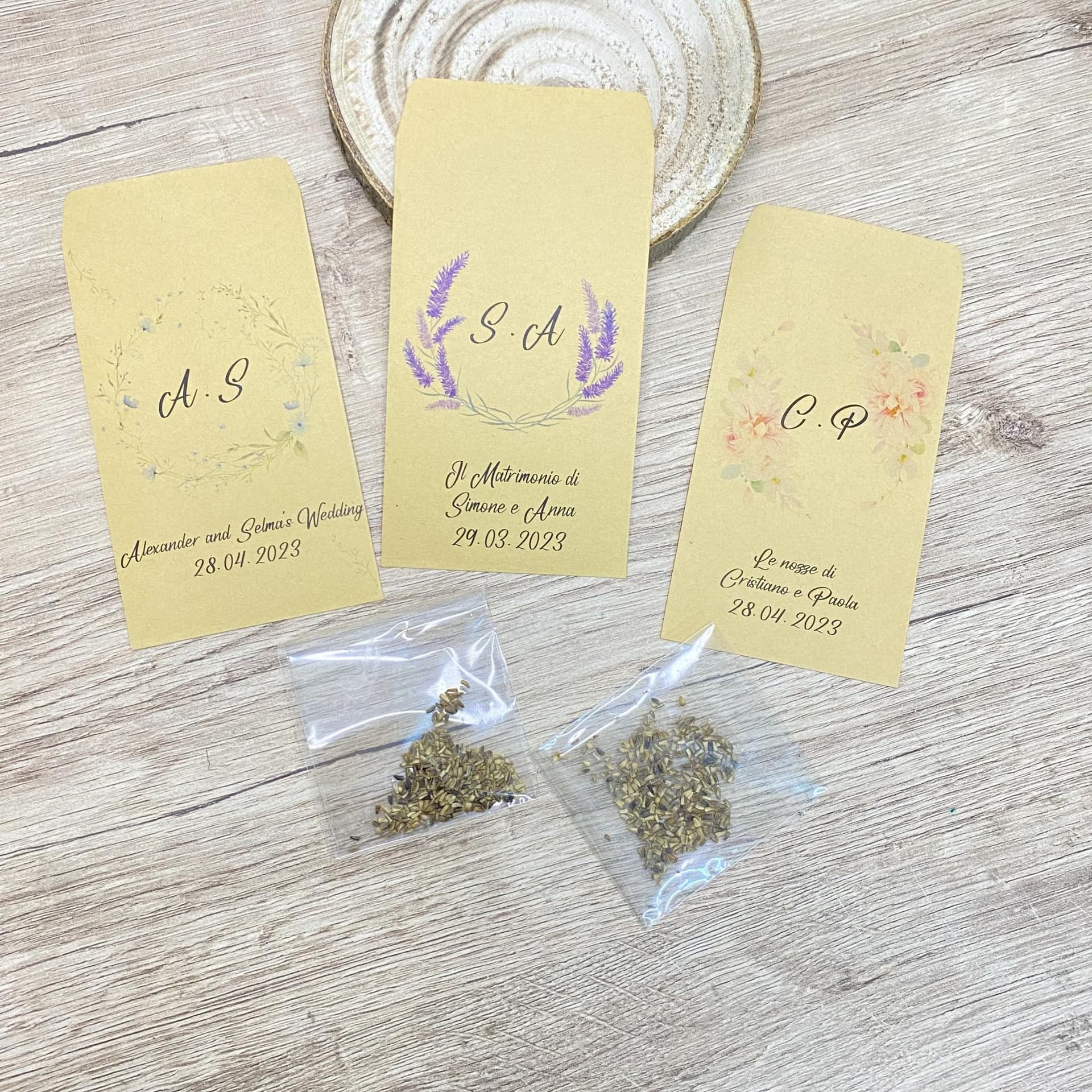 Bustine porta semi da piantare segnaposto | Fiocchi di Gioia