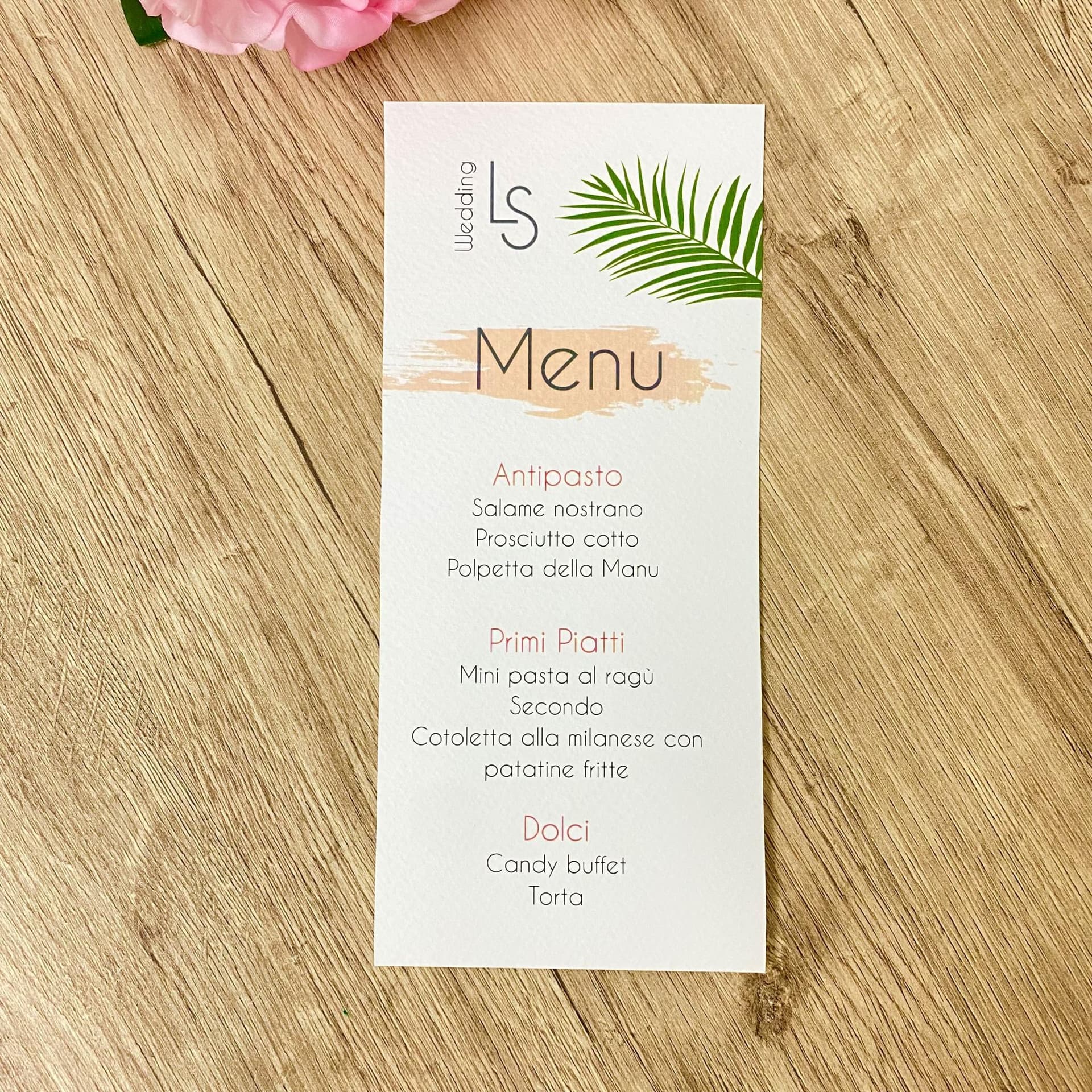 Menù rettangolari personalizzati | Fiocchi di Gioia