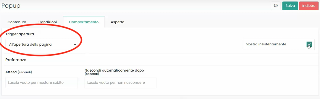 Creare un popup | Framework360