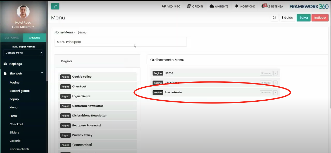 Creare area riservata per il cliente | Framework360