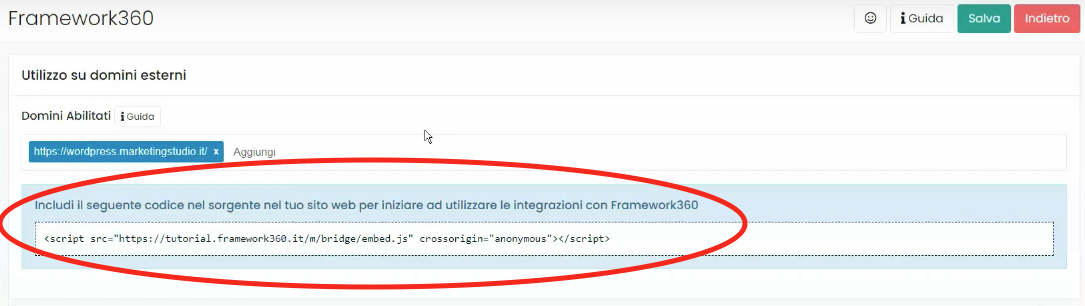Integrazione form | Framework360