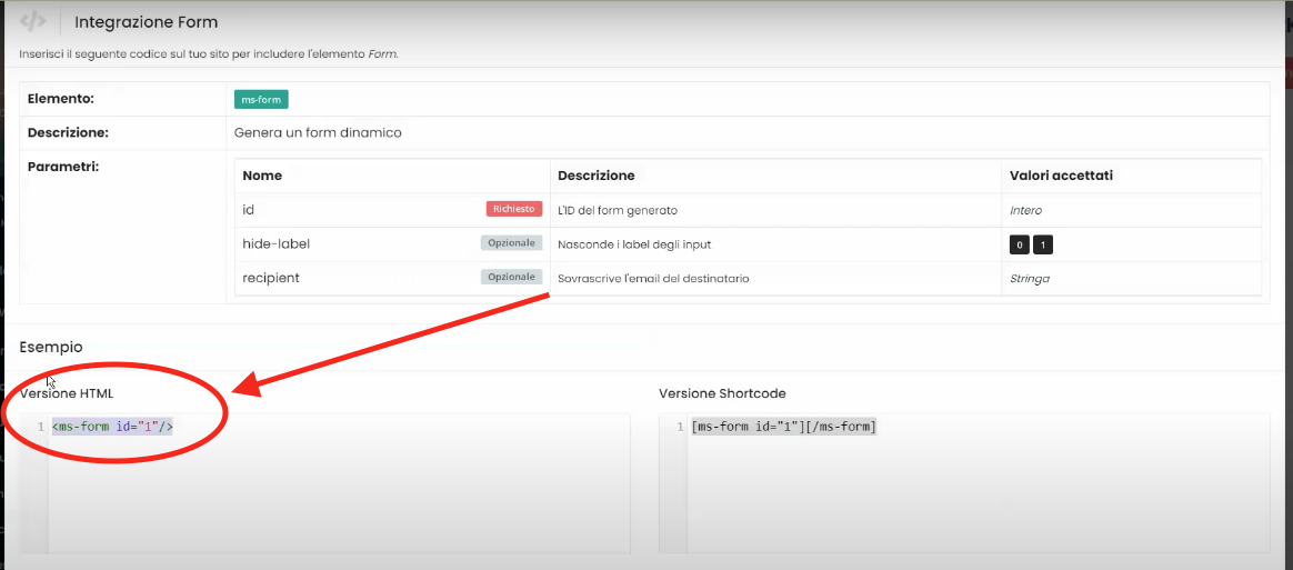 Integrazione form | Framework360