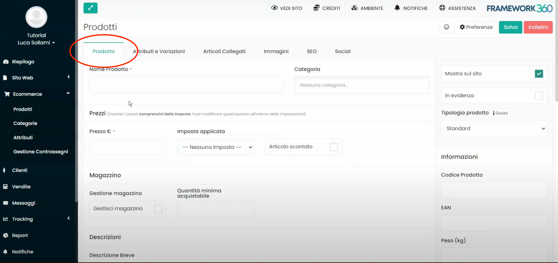Panoramica ecommerce | Framework360