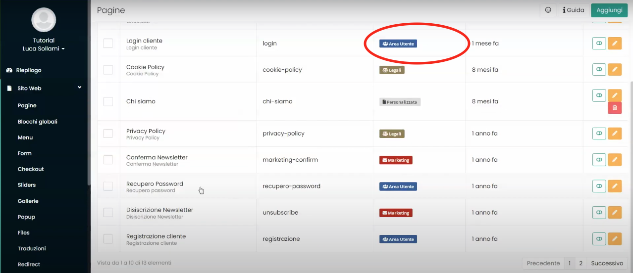 Creare area riservata per il cliente | Framework360