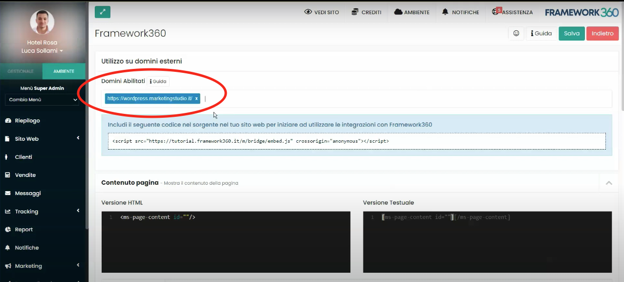 Integrazione form | Framework360