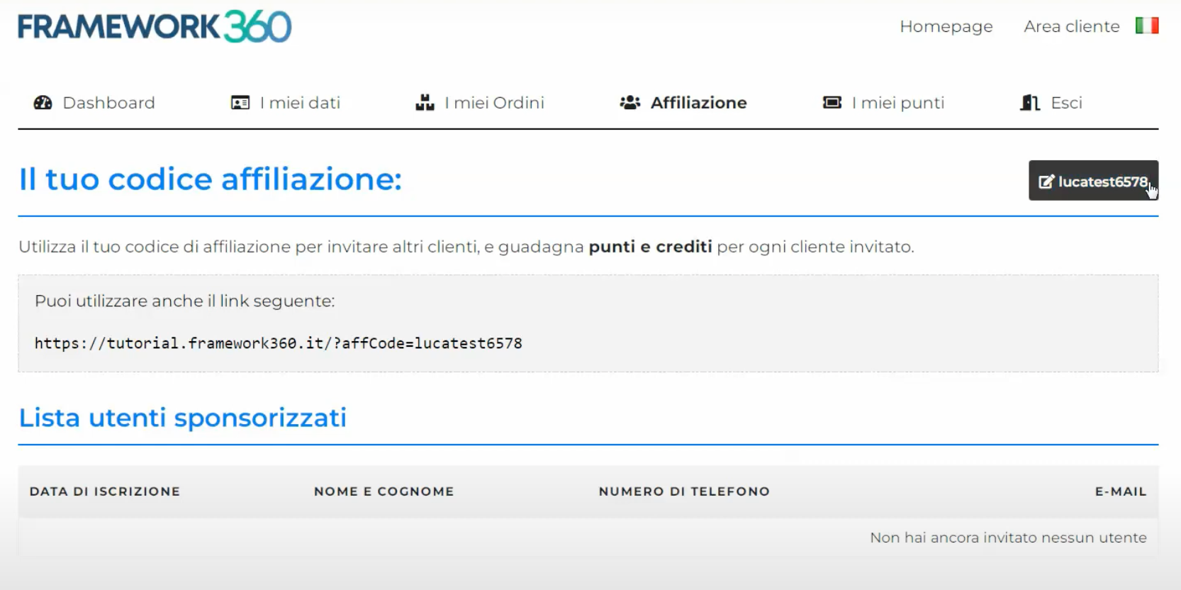 Plugin Affiliazione | Framework360