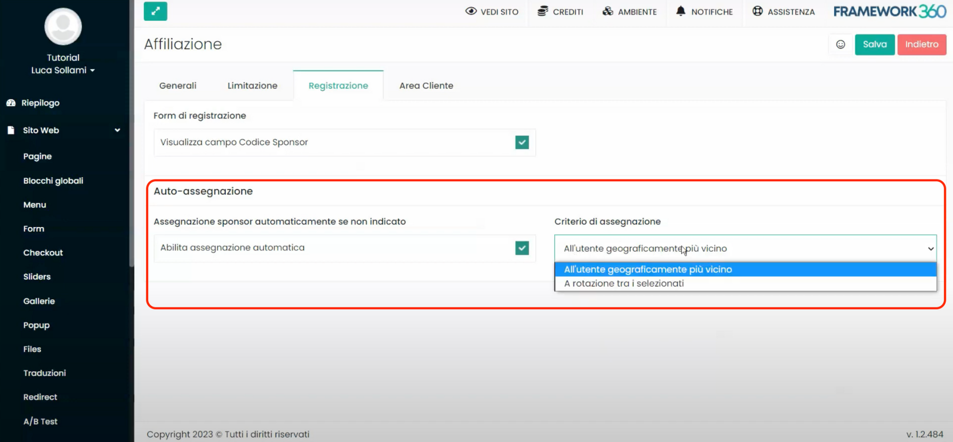 Plugin Affiliazione | Framework360